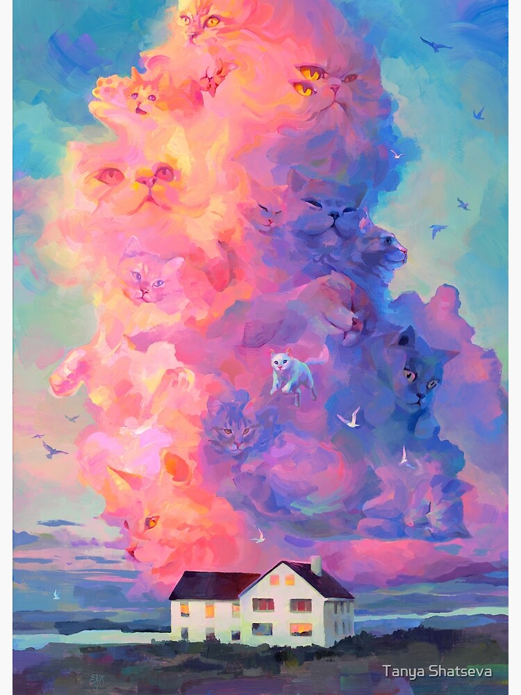 "Cat Cloud" Poster for Sale by tanyashatseva | Redbubble