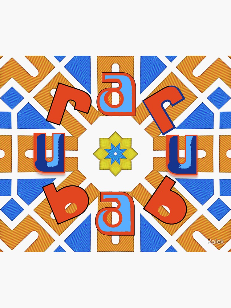 "ARUBA WORD GAME ABSTRACT PAINTING - ONE HAPPY ISLAND" Sticker for Sale ...