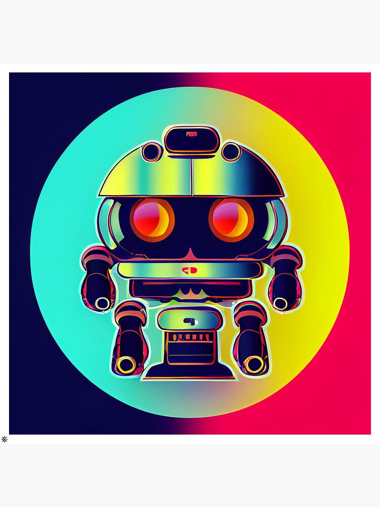 "mini-bot 001" Sticker for Sale by chaosWyrX | Redbubble