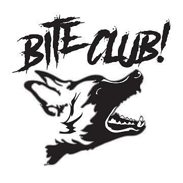 "BITE CLUB!" Sticker for Sale by dzk9designs | Redbubble