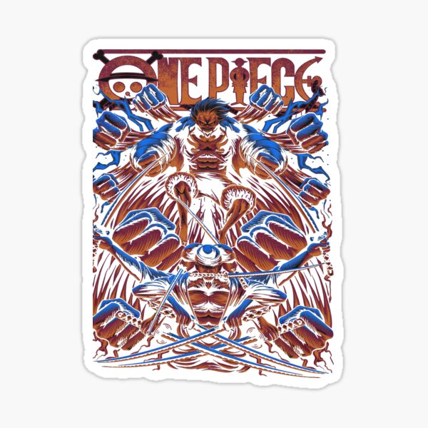 "One Piece Luffy & Zoro Art Wano" Sticker for Sale by Sammonsgh36 ...