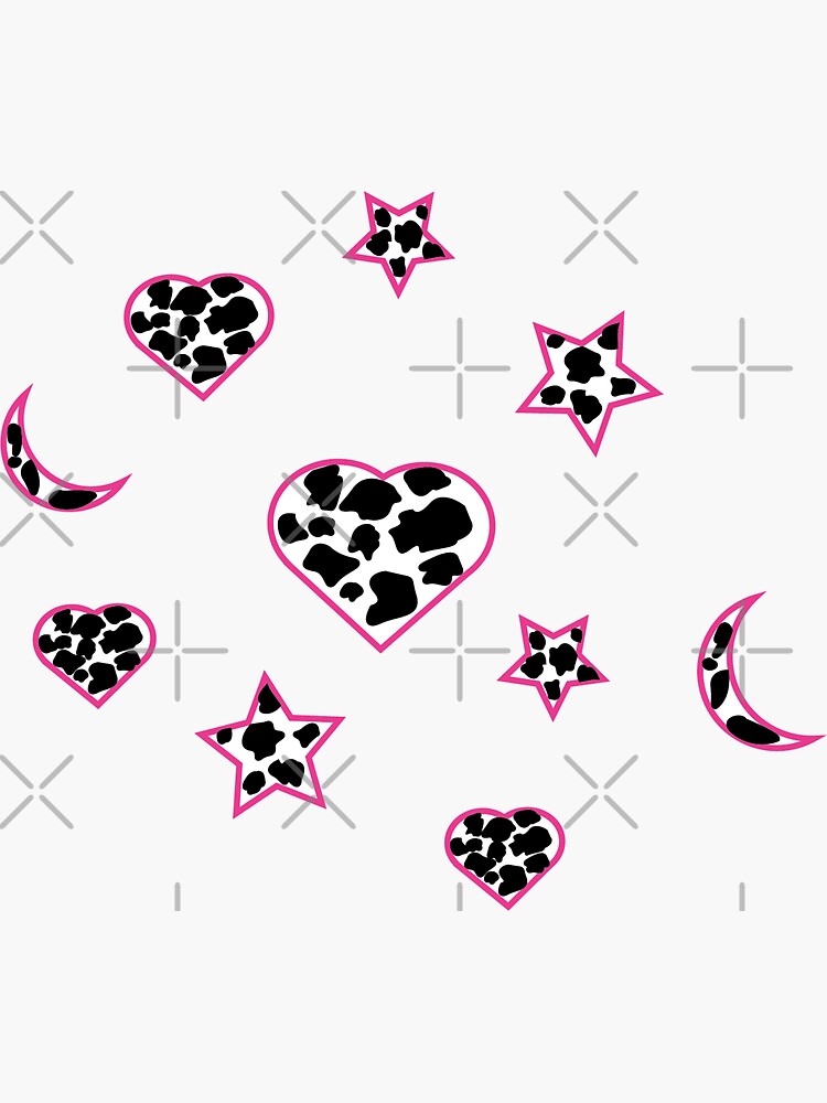 "Y2K cow print shapes pack " Sticker for Sale by malak-abdelnaby ...