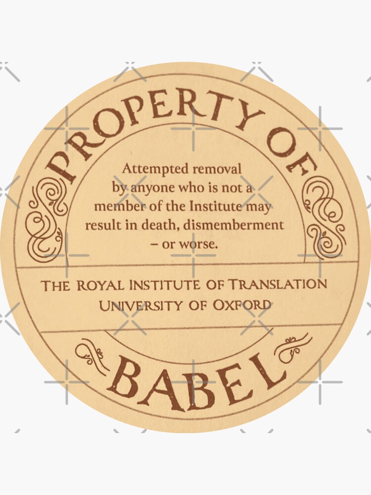 "Property of Babel" Sticker for Sale by sketch-of-crows | Redbubble