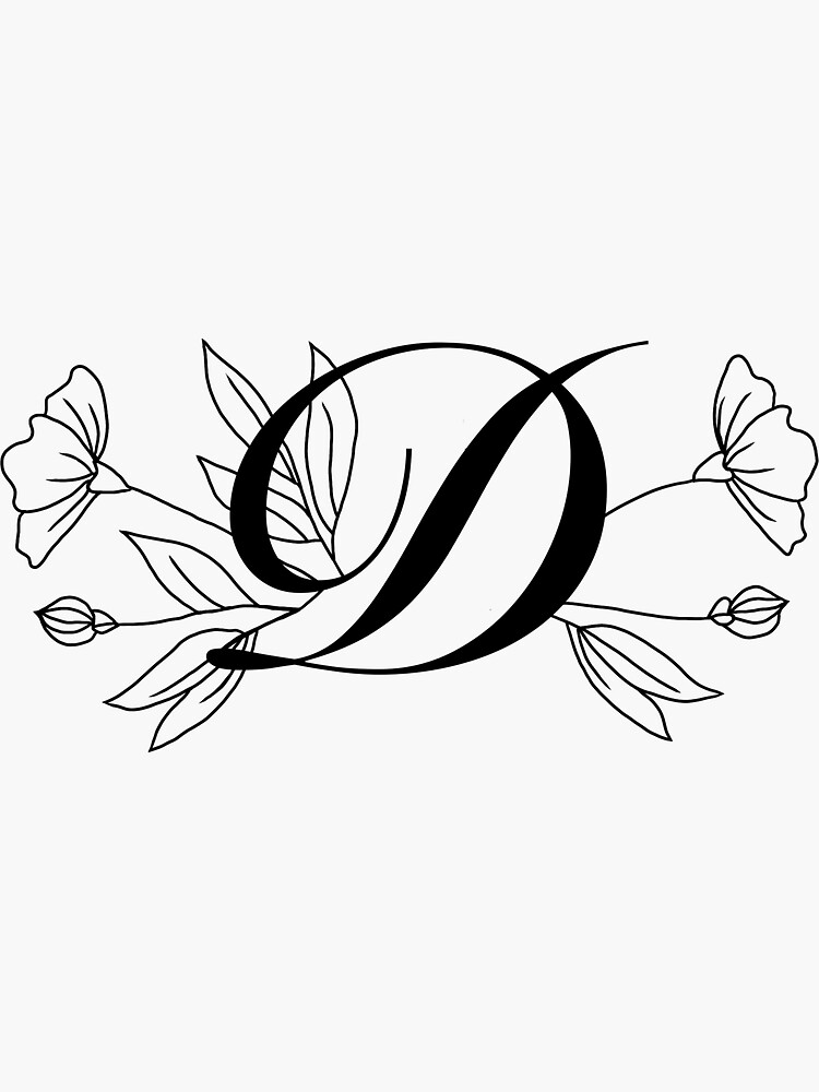 "Cursive Floral Letter D" Sticker for Sale by lakenney97 | Redbubble