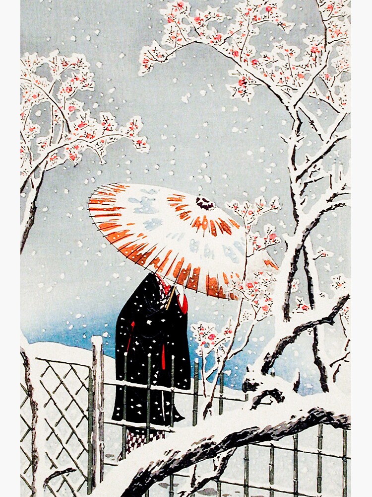 "Plum Tree in Snow print in high resolution by Hiroaki Takahashi (1871 ...