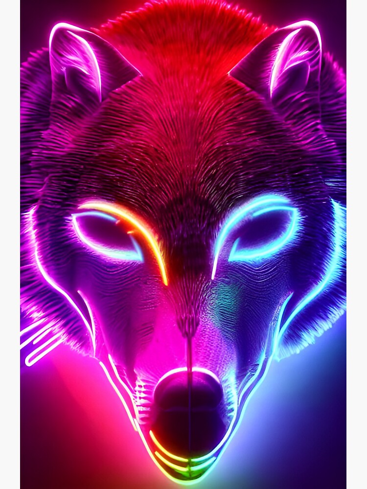 "Neon Lights Wolf" Sticker for Sale by Jrw-Design | Redbubble