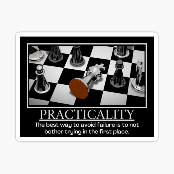 "Practicality- Demotivational Poster" Sticker for Sale by ...