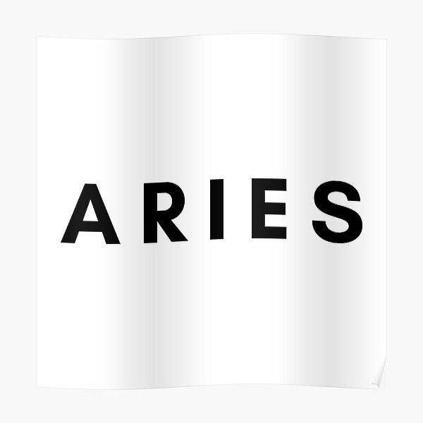 "ARIES ZODIAC SIGN TEXT ASTROLOGY" Poster for Sale by faizaart | Redbubble