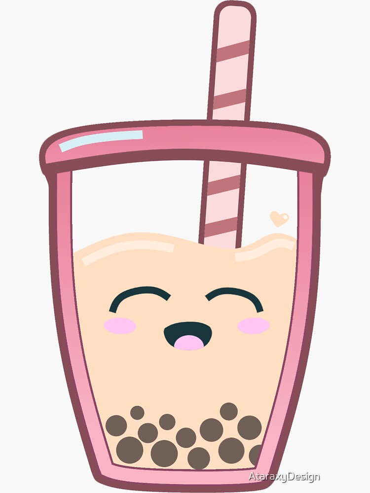 "Red Boba Tea" Sticker for Sale by AtaraxyDesign | Redbubble