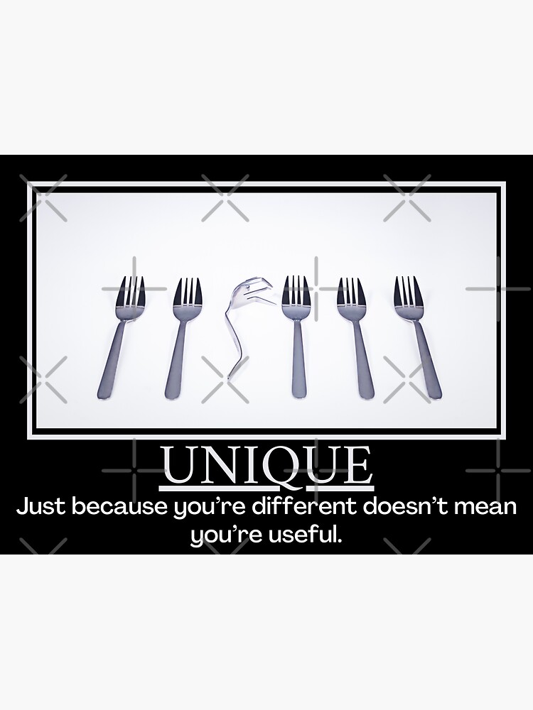 "Unique- Demotivational Poster" Sticker for Sale by DesignsByDaddy ...