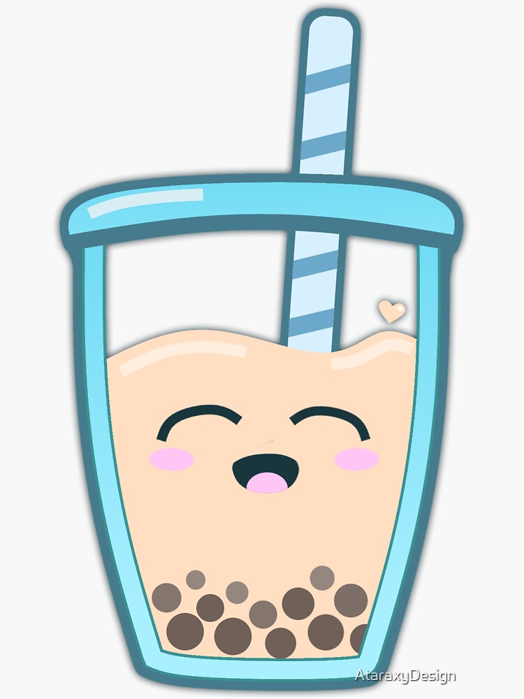 "Blue Boba" Sticker for Sale by AtaraxyDesign | Redbubble