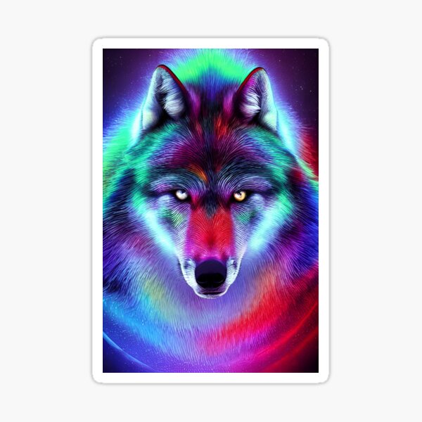 "Red and Blue Wolf" Sticker for Sale by Jrw-Design | Redbubble