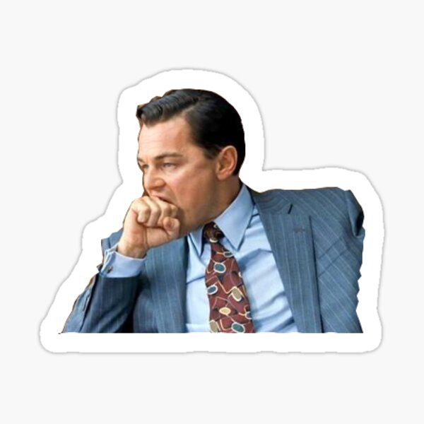 "Leonardo DiCaprio- Fist Biting Meme- Wolf of Wall Street" Sticker for ...