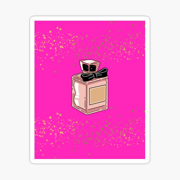 "Hot Pink Perfume and Gold Design Pattern" Sticker for Sale by ...