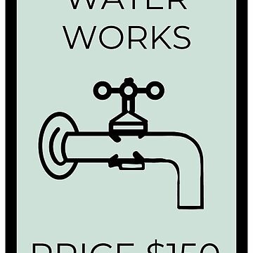 "Water Works Monopoly utilities card" Poster for Sale by RstyBcktWkshp ...