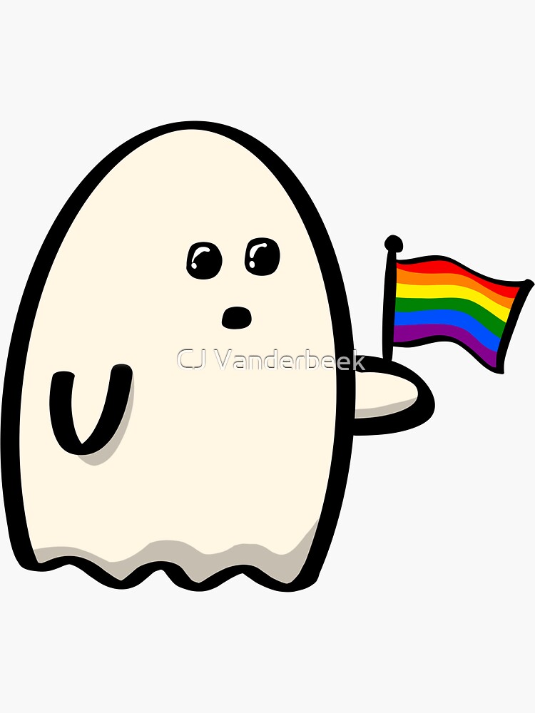 "Rainbow Pride Halloween Ghost" Sticker for Sale by nailbitingwrite ...