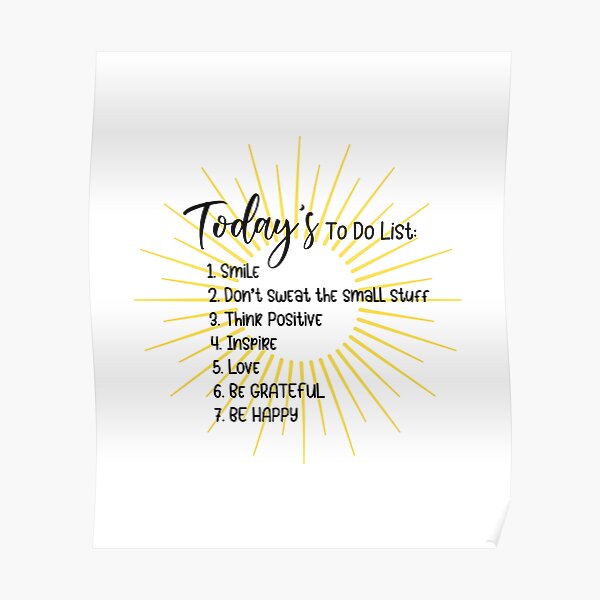 "To Do List" Poster for Sale by DeeCreative | Redbubble