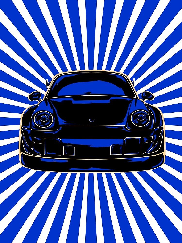 "Porsche 964 Vintage Blue-Black" Poster for Sale by automotion-art ...