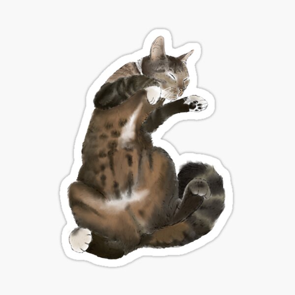 "Cute cat Illustration" Sticker for Sale by Walid-F | Redbubble
