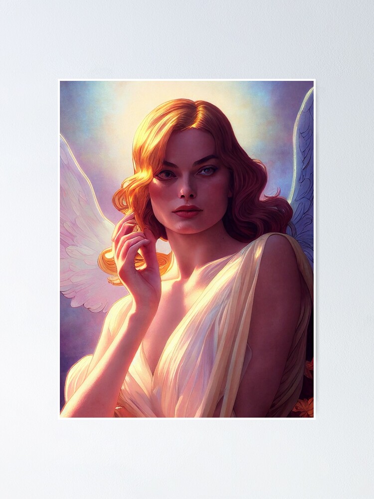 "Margot Robbie as Angel | Fallen Angel of Love" Poster for Sale by ...