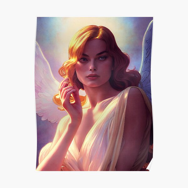 "Margot Robbie as Angel | Fallen Angel of Love" Poster for Sale by ...