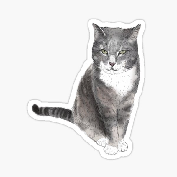 "cute CAT art" Sticker for Sale by Walid-F | Redbubble