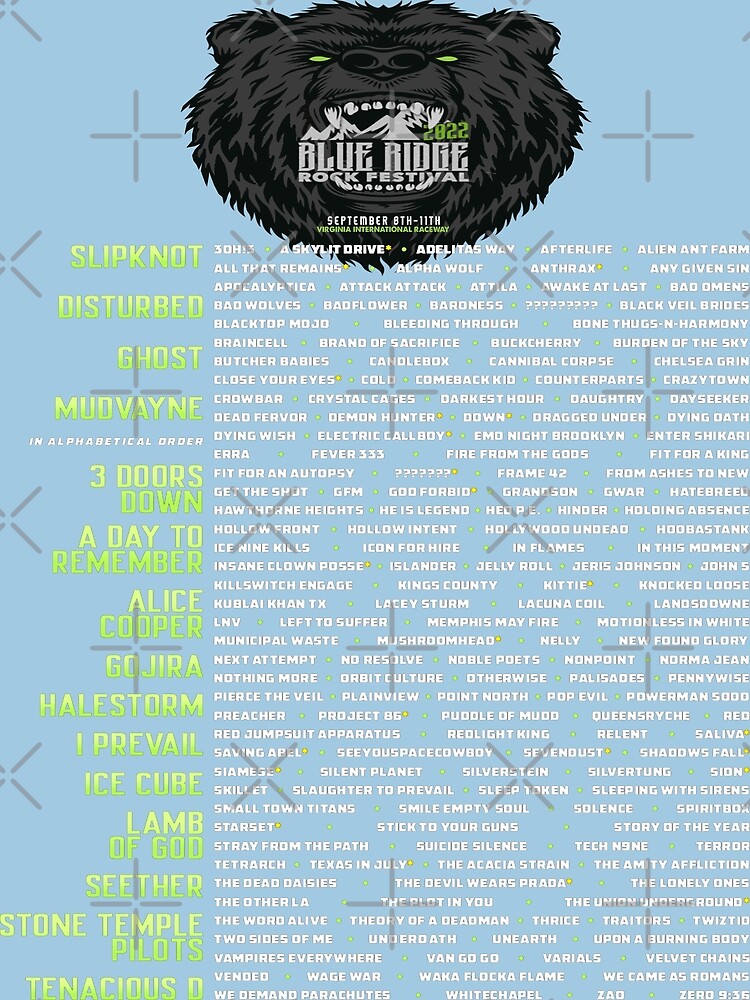 "Blue Ridge Rock Festival 2022 Line-Up" Poster for Sale by bonds69 ...