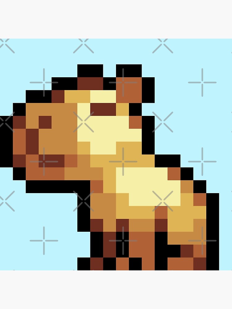 "Smol Pixel Capybara - Gold" Poster for Sale by TofuPixel | Redbubble