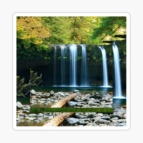 "waterfalls" Sticker for Sale by SamBai | Redbubble