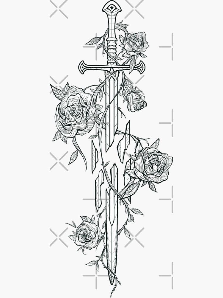 "Roses of the Broken Sword" Sticker for Sale by tolkien99 | Redbubble