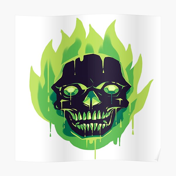 "Scary and Beautiful Demilich Skull on Fire Design" Poster for Sale by ...