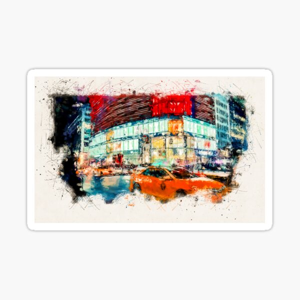 "Times Square " Sticker for Sale by NoraMohammed | Redbubble