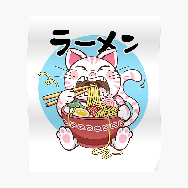 "Ramen Cat #2" Poster for Sale by happytudio | Redbubble