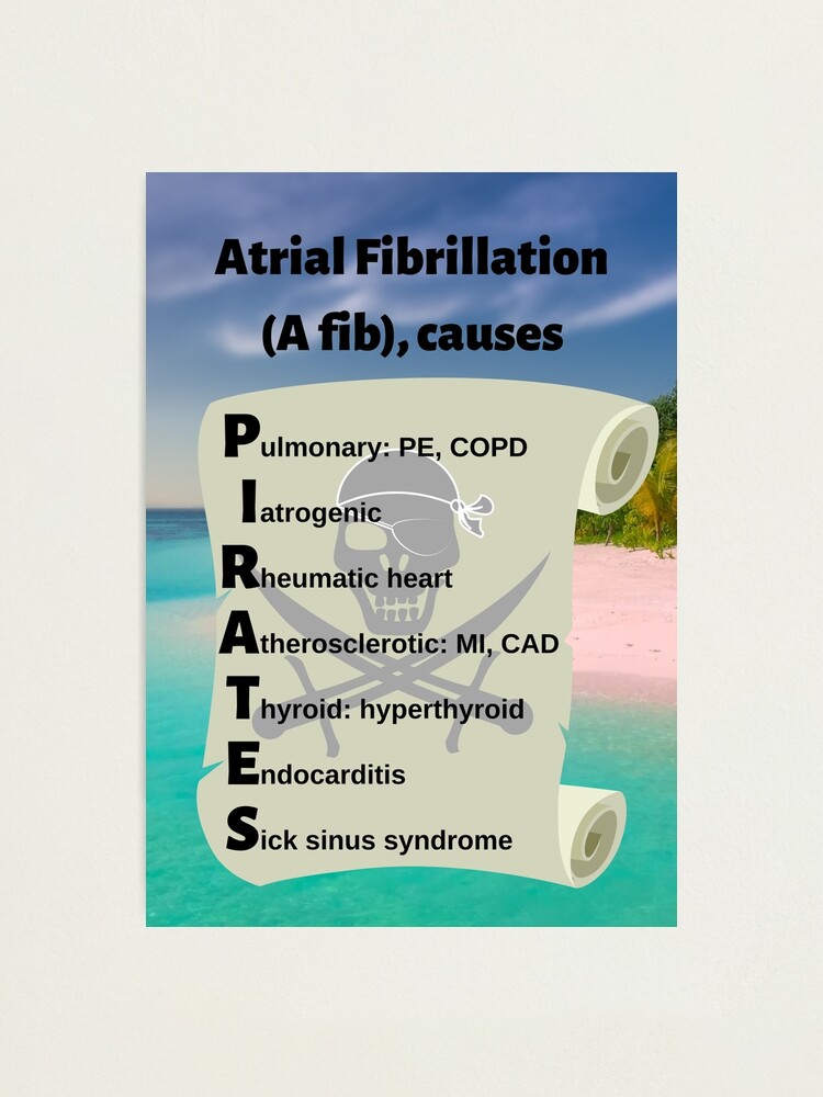 "Atrial Fibrillation (a Fib), Causes: PIRATES Medical Mnemonic ...
