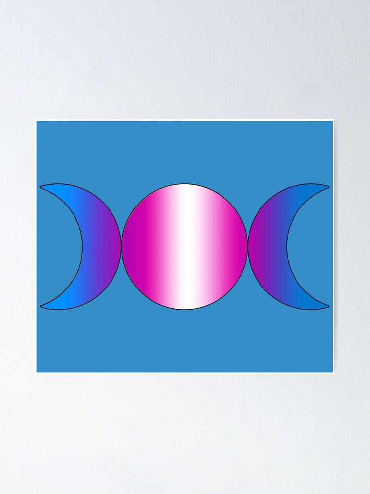"Transgender Pride Triple Moon" Poster for Sale by tannaheitman | Redbubble