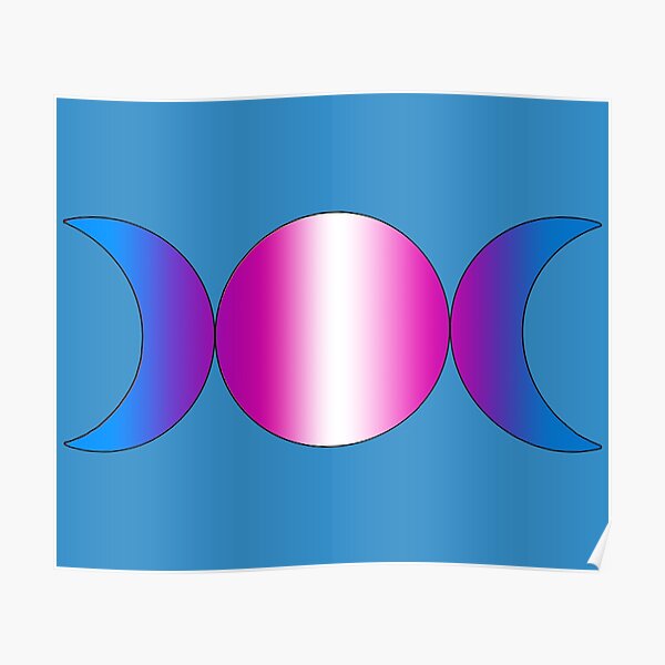 "Transgender Pride Triple Moon" Poster for Sale by tannaheitman | Redbubble