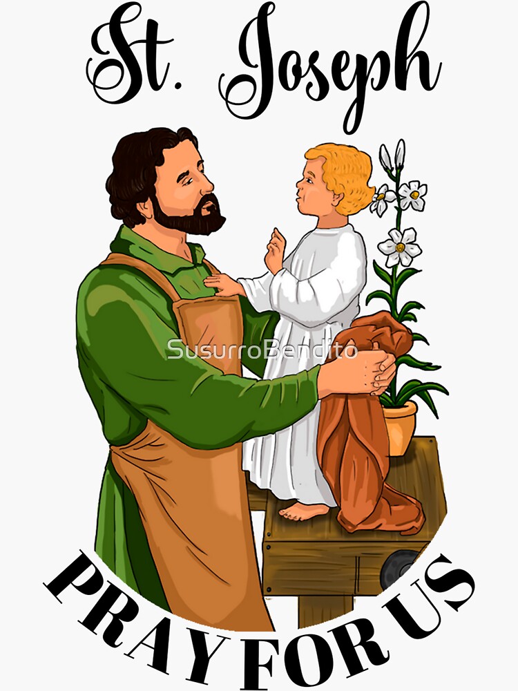 "St. Joseph Pray For Us" Sticker for Sale by SusurroBendito | Redbubble