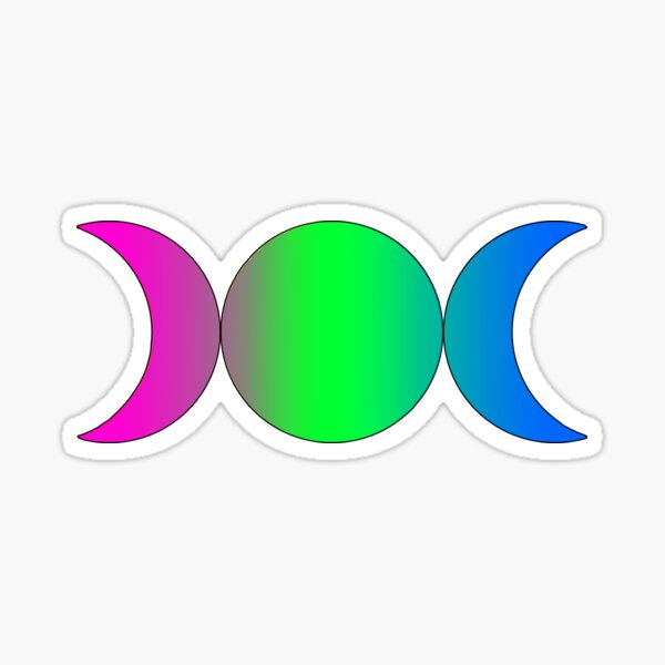 "Polysexual Pride Triple Moon" Sticker for Sale by tannaheitman | Redbubble
