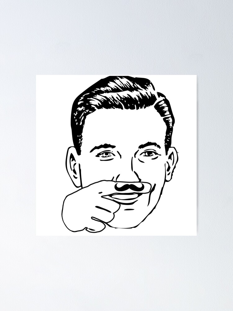 "Moustache finger tattoo" Poster for Sale by BitsNPix | Redbubble