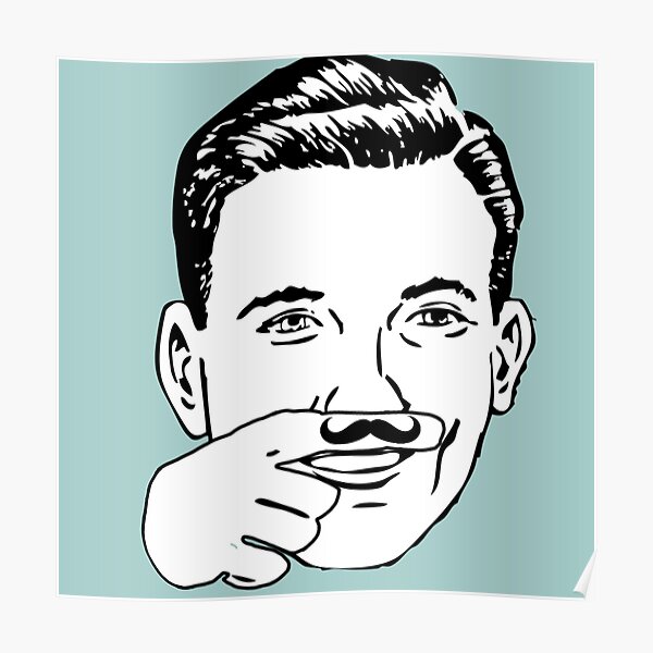 "Moustache finger tattoo" Poster for Sale by BitsNPix | Redbubble