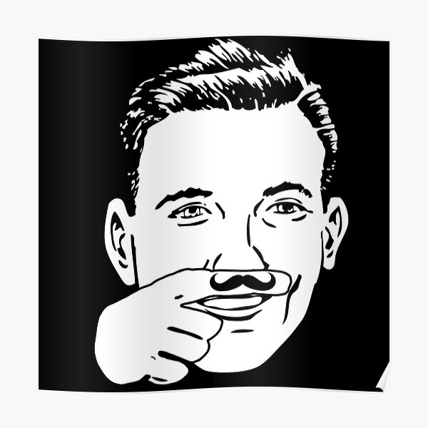 "Moustache finger tattoo" Poster for Sale by BitsNPix | Redbubble