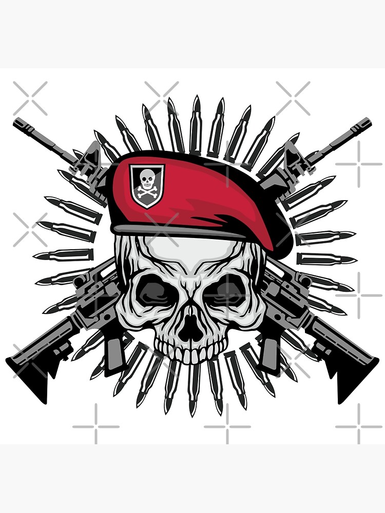"Red Skull With Rifle" Poster for Sale by yousif366 | Redbubble