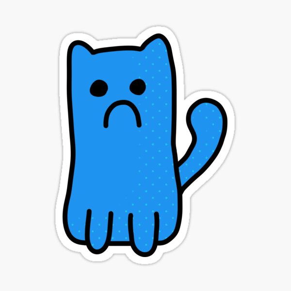 Sad Cat Sticker For Sale By Dinoduckmash Redbubble