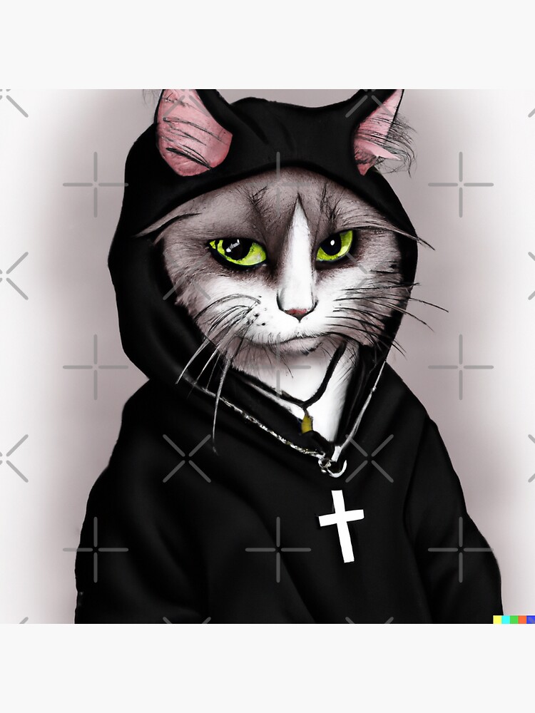 "Gothic Cat " Sticker for Sale by LightspeedArt | Redbubble