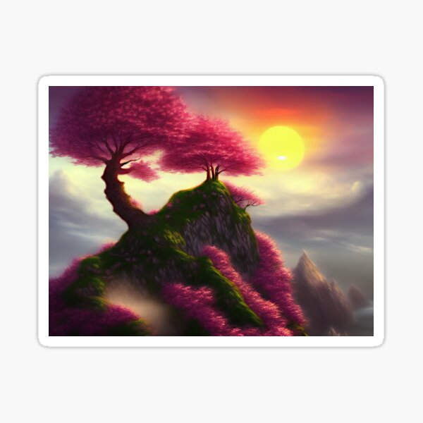 "Cherry on top - beautiful cherry tree landscape" Sticker for Sale by ...