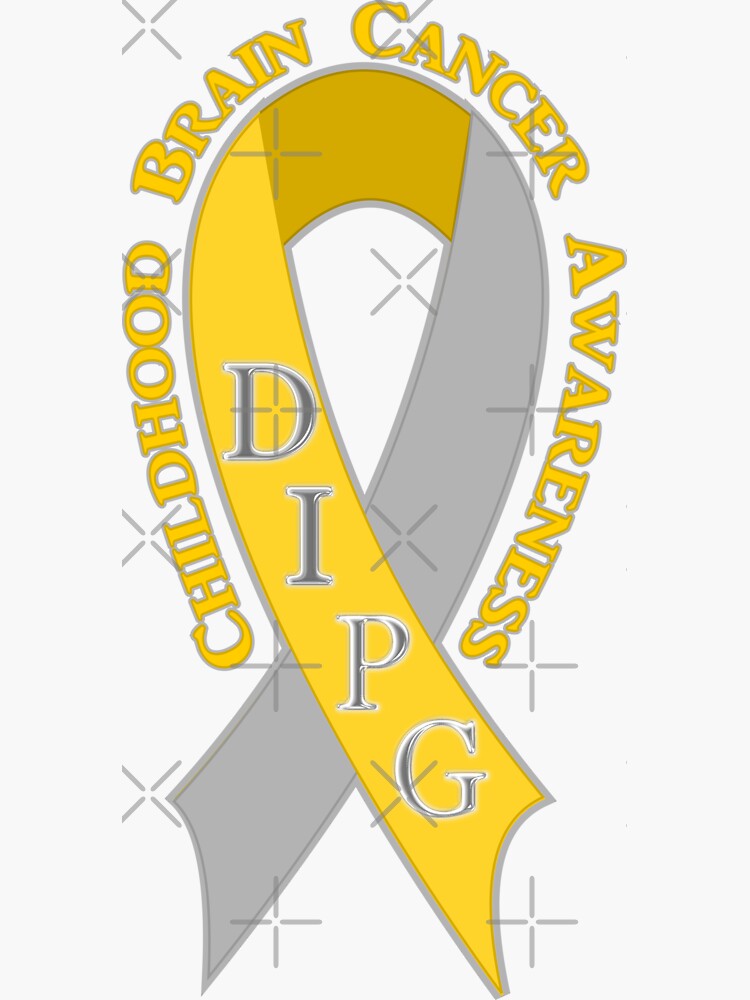 "DIPG Childhood Brain Cancer Awareness Ribbon" Sticker for Sale by ...