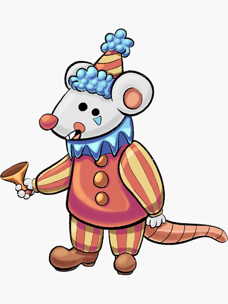 "Clown Rat" Sticker for Sale by bananabreadart | Redbubble