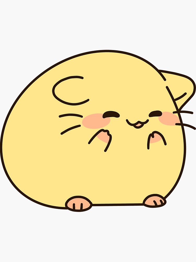 "Chubby Yellow Winter White Hamster" Sticker for Sale by Hamstehism ...