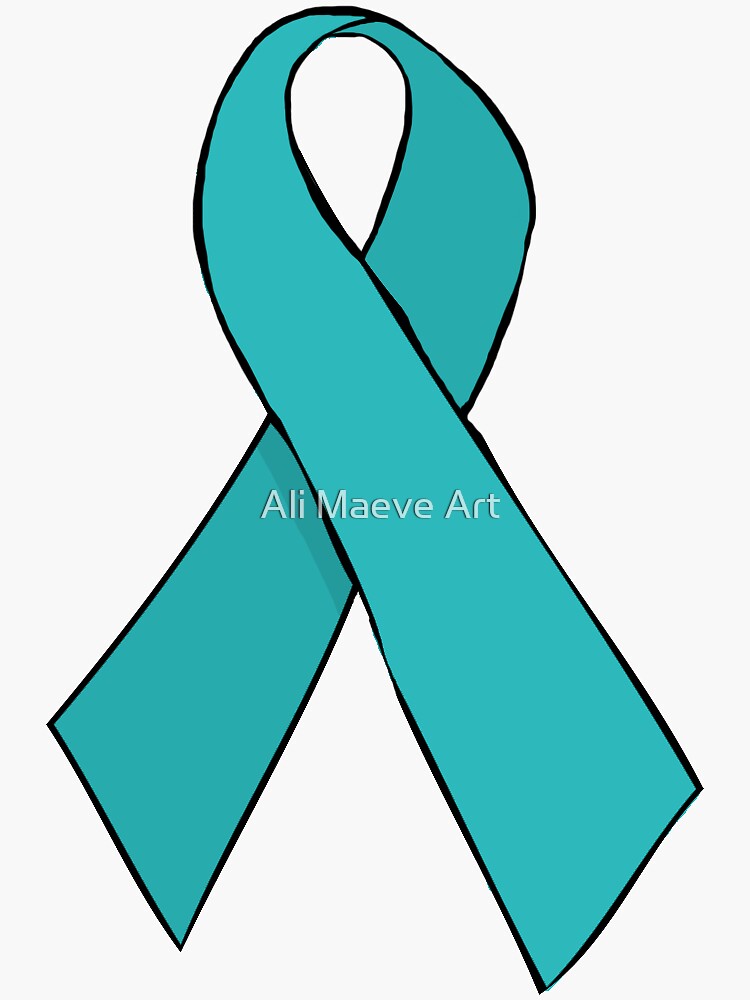 "Turquoise Awareness Ribbon" Sticker for Sale by Autumn Hilker | Redbubble