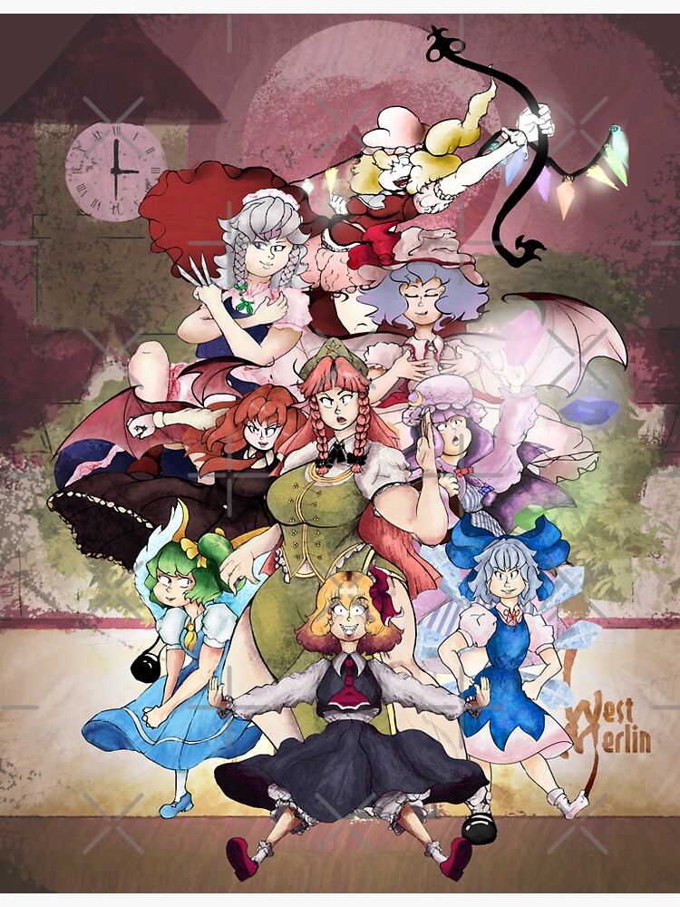 "Touhou Project 6: Entire Cast of ESOD (Version 1)" Sticker for Sale by ...